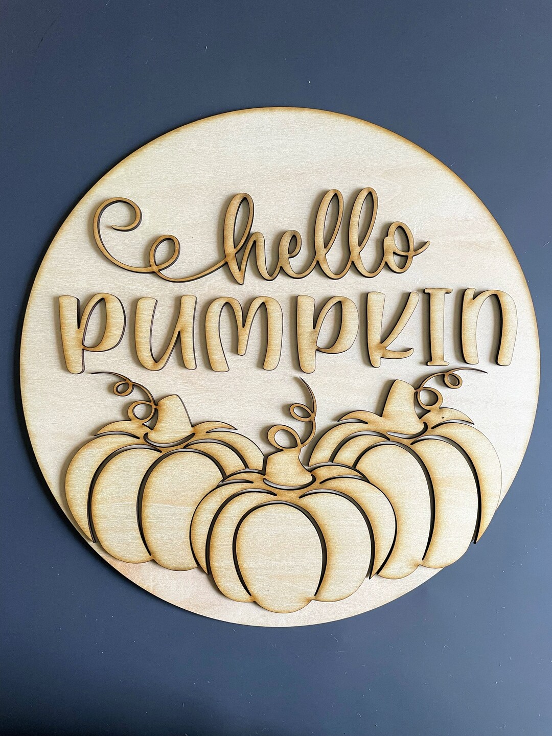 Hello Pumpkin Wood Round Craft Kit - Etsy