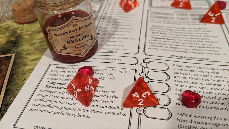 D&D Potion of Healing Set - Etsy