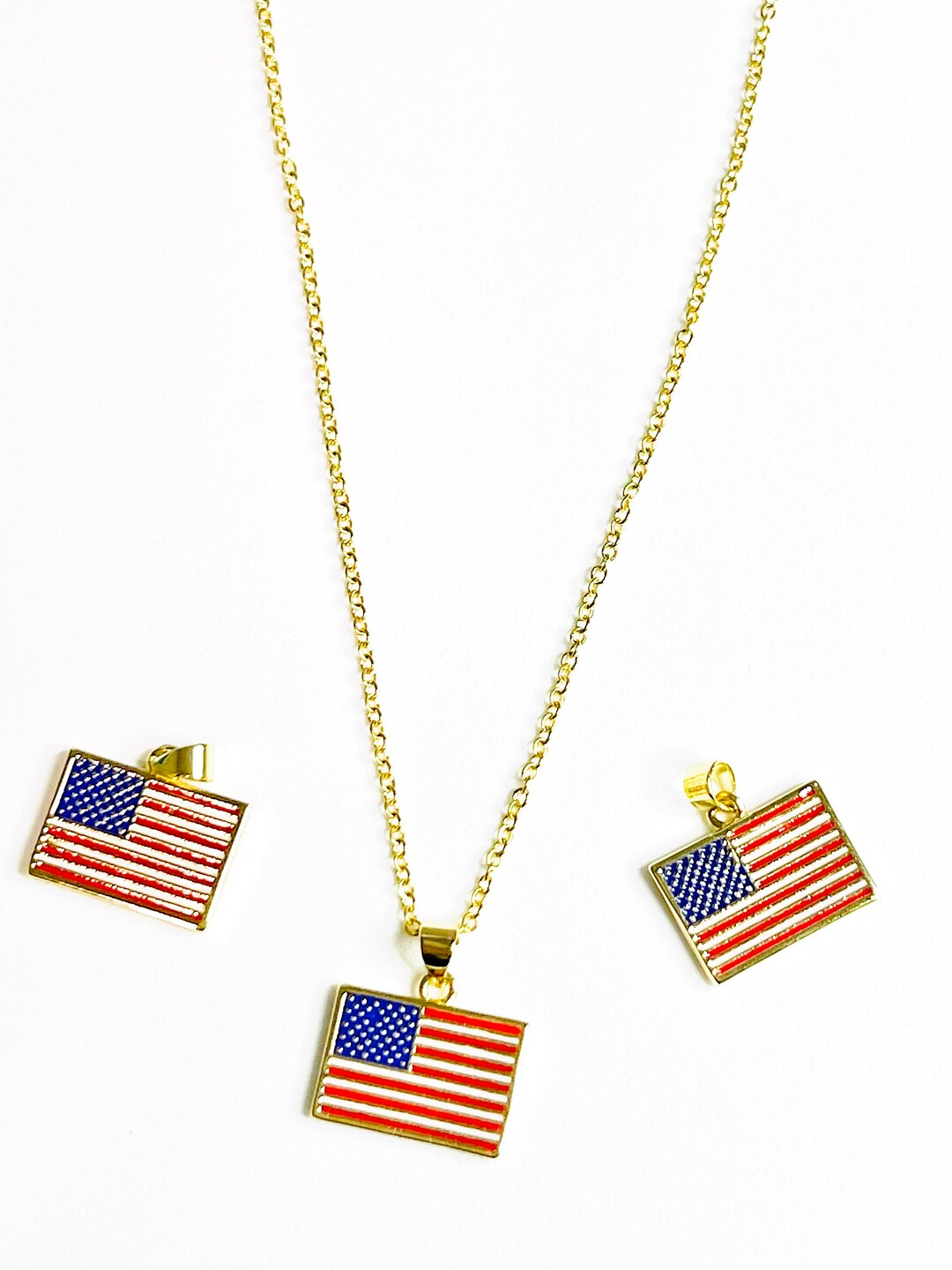 American Flag Necklace - Etsy