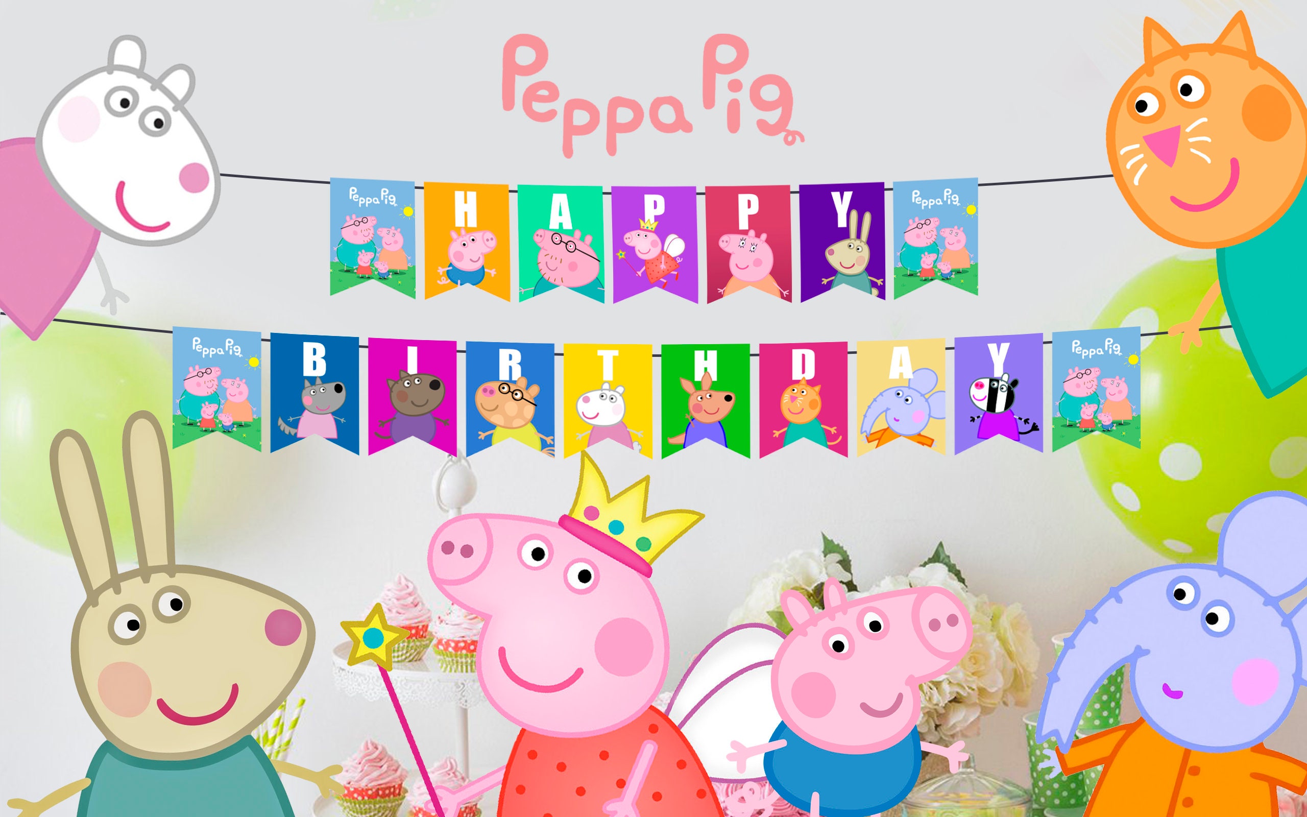 Peppa Pig Happy Birthday Banner Peppa Pig Happy Birthday Banner