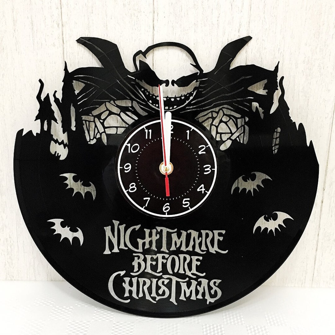 Nightmare Before Christmas Wall Clock Made From Vinyl Record - Etsy