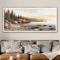 Acadia National Park Painting, Cadillac Mountain Wall Art, Maine Summer ...