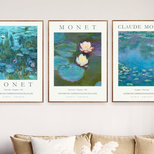 Claude Monet Set of 3 Posters Monet Art Prints Floral Wall - Etsy
