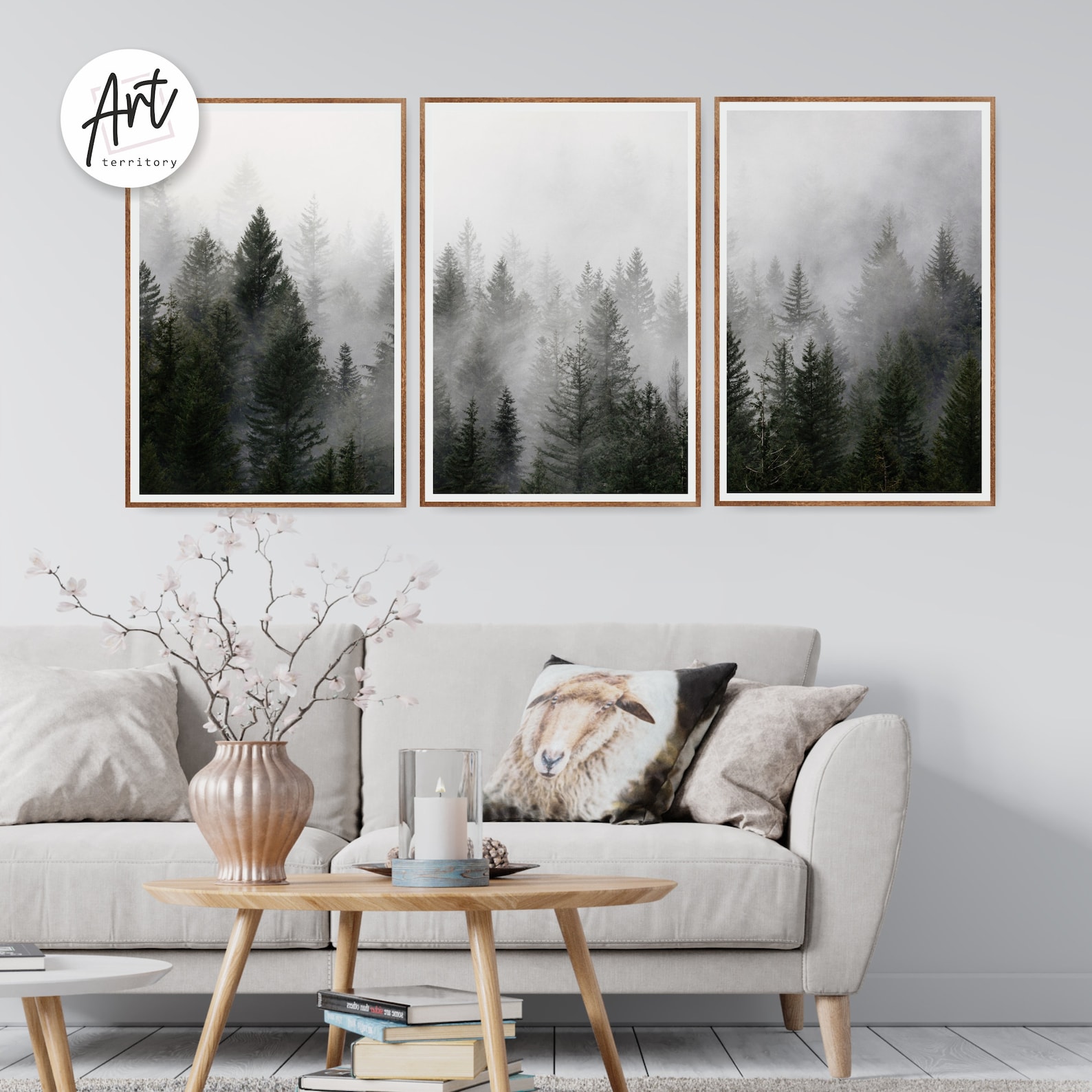 Large Forest Prints Nature Wall Art Decor Set Poster - Etsy
