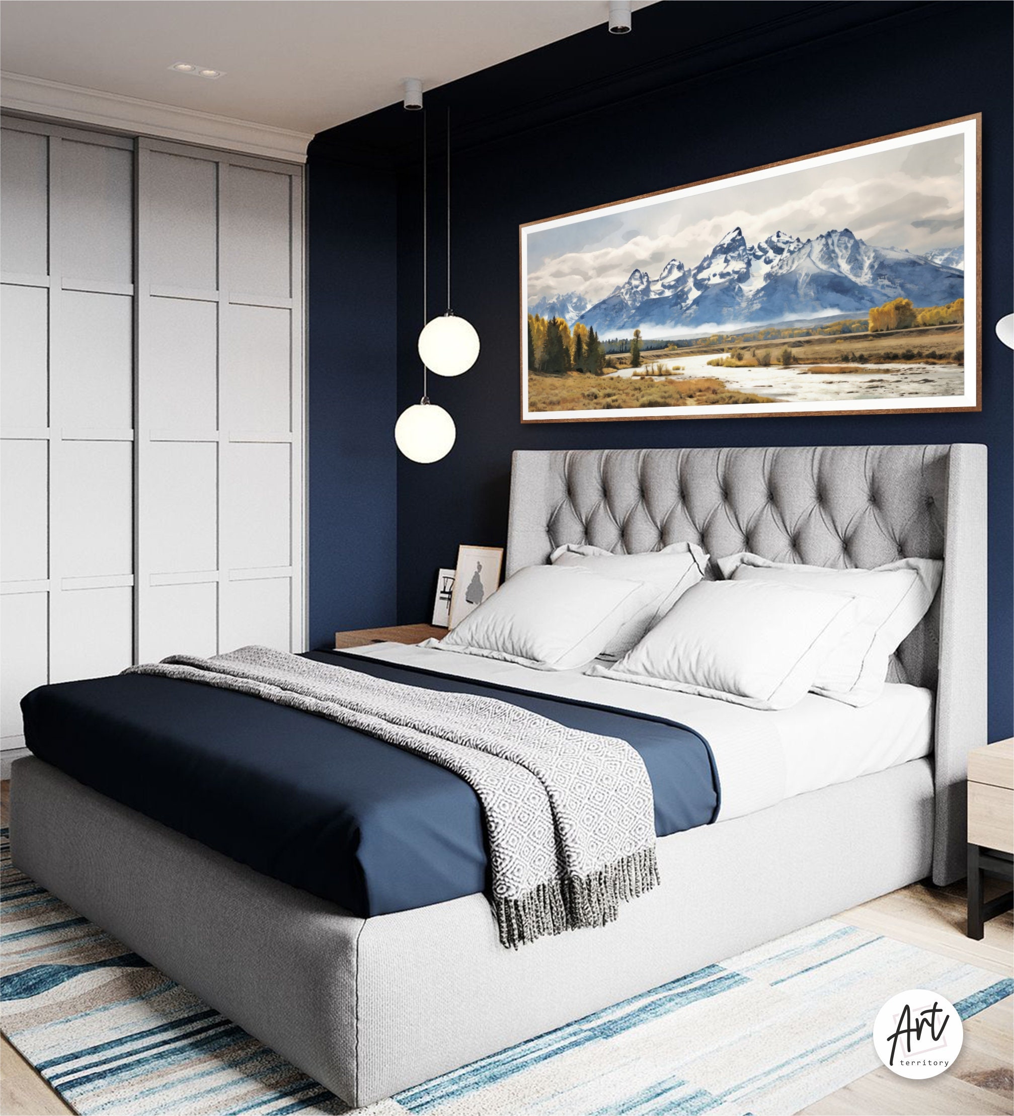 Grand Teton Mountains National Park Poster, Extra Large Horizontal Wall ...