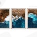California Teal Coastal Beach Wall Art Poster Prints Set of 3 Large ...