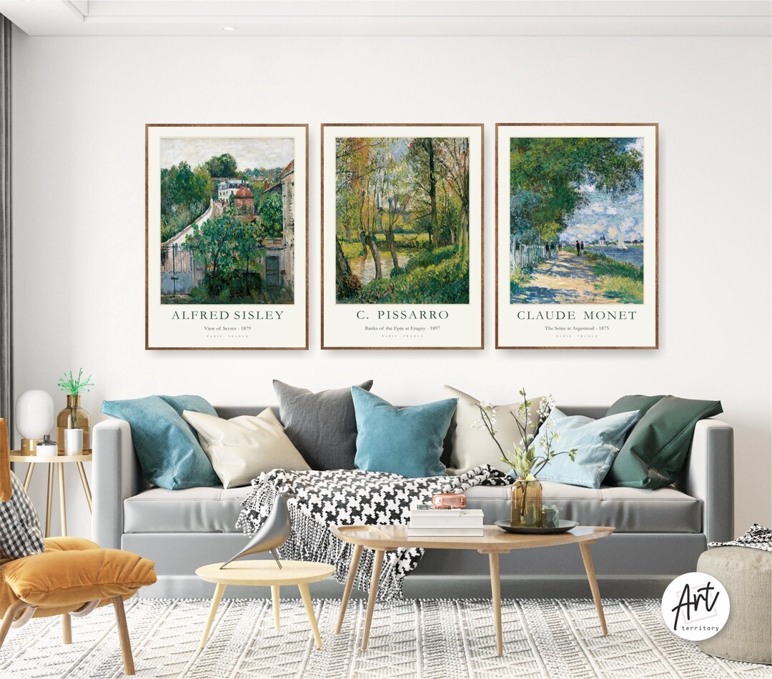 Claude Monet Gallery Wall Art Prints, Set of 3 Exhibition Museum ...