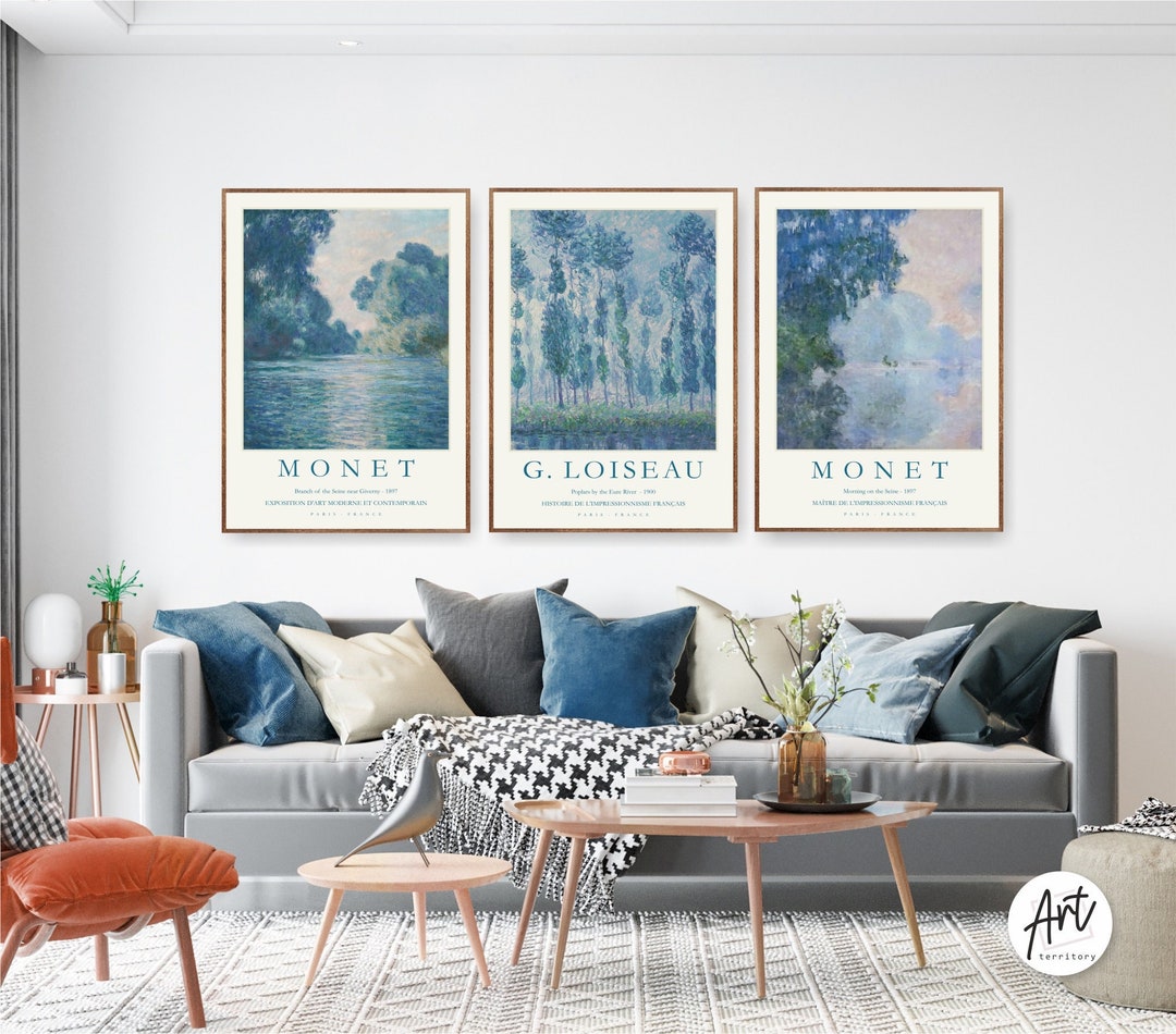 Claude Monet Vintage Art Print, Gallery Wall Set, Museum Exhibition ...