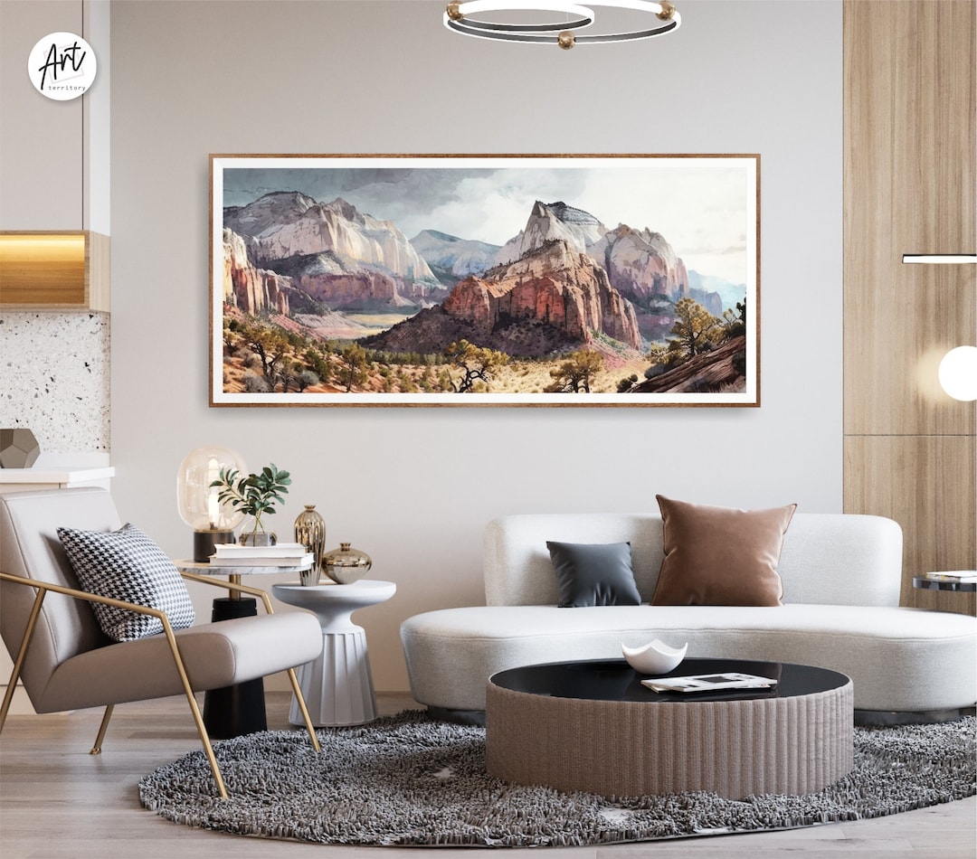 Zion National Park Horizontal Wall Art Extra Large Poster Print Canvas ...