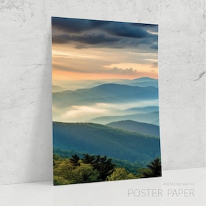 Blue Ridge Mountains, National Park Set of 3 Posters, Canvas Wall Art ...