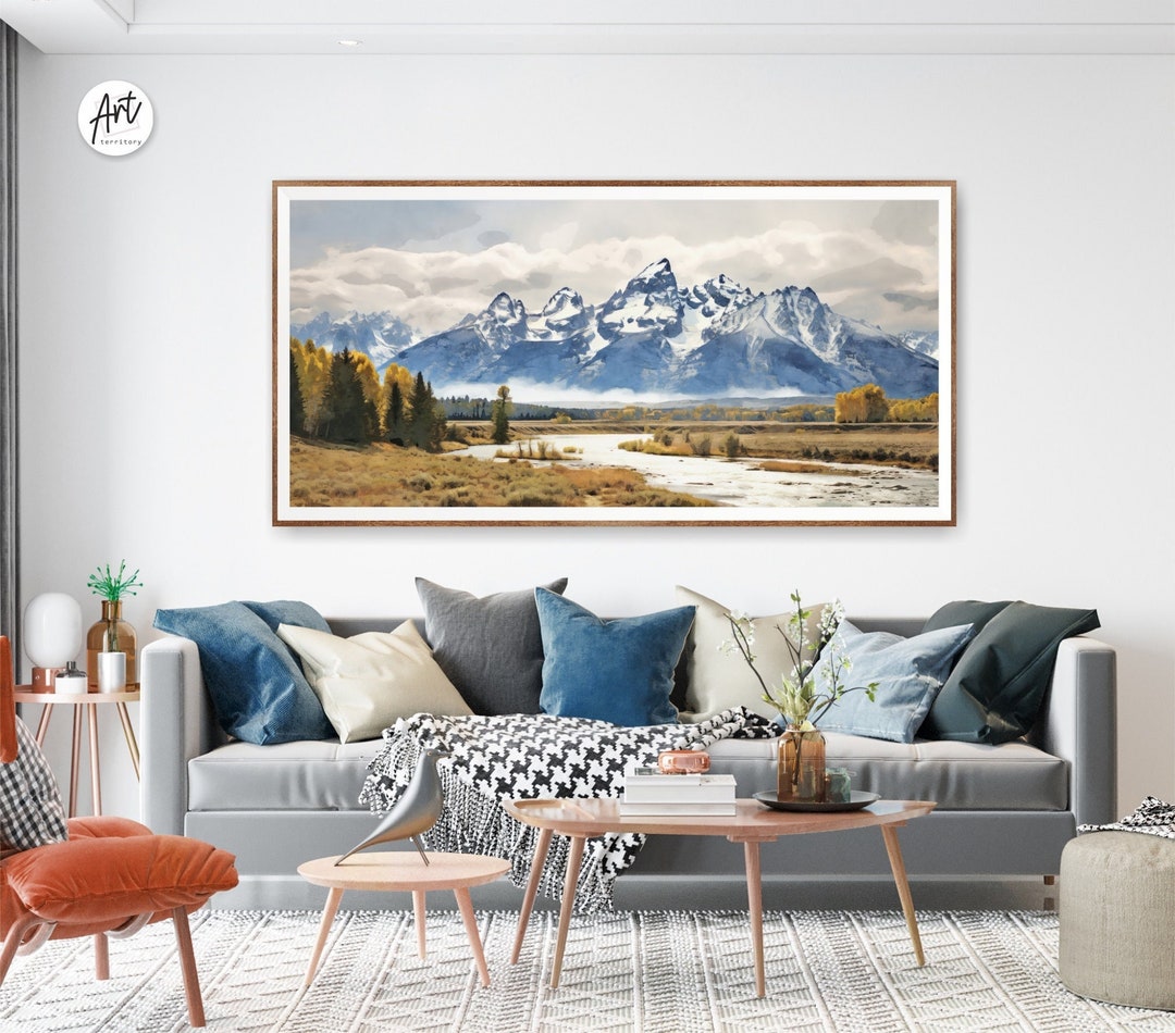 Grand Teton Mountains National Park Poster, Extra Large Horizontal Wall ...