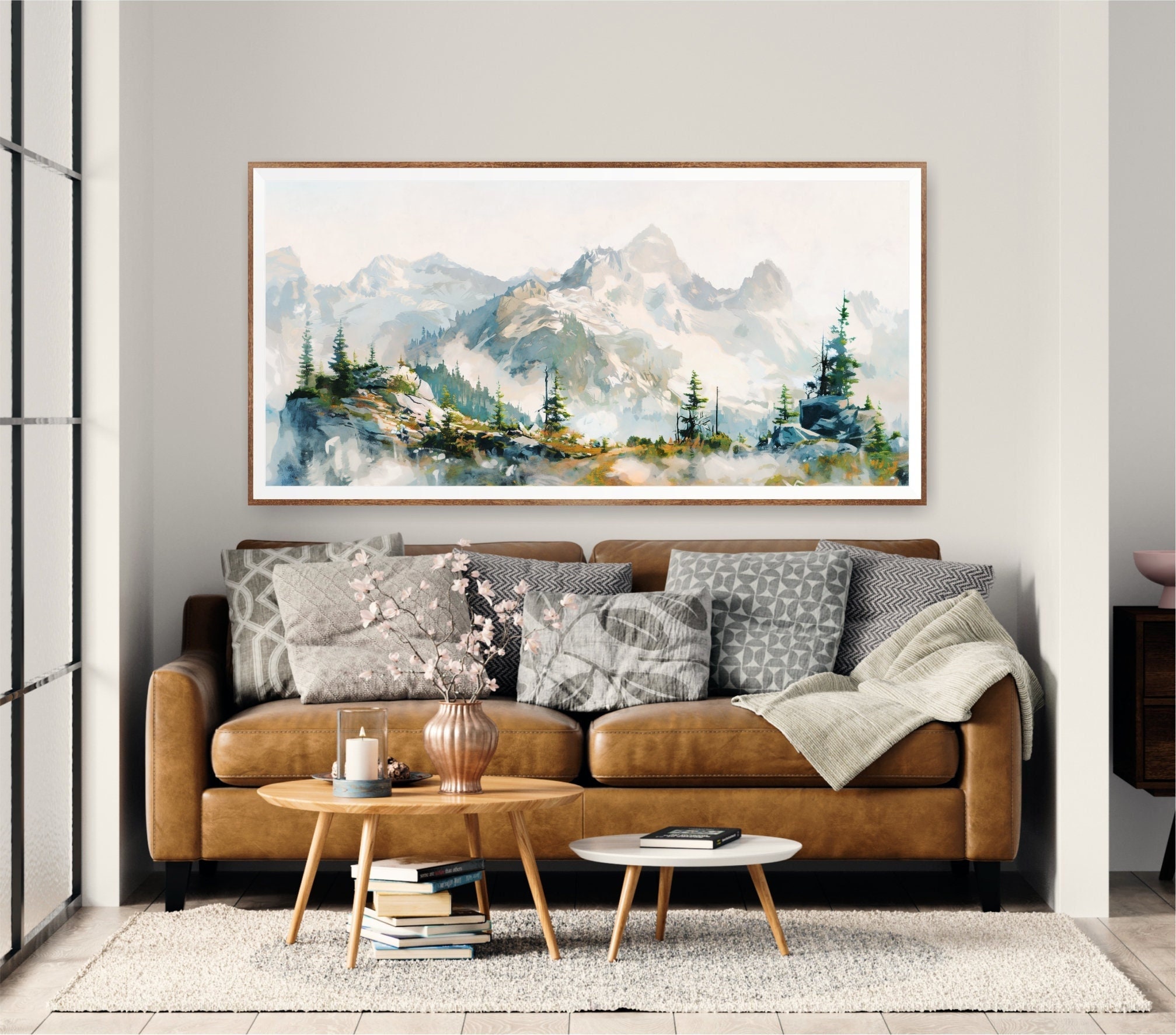 North Cascades National Park Poster: Watercolor Mountain Landscape Art ...