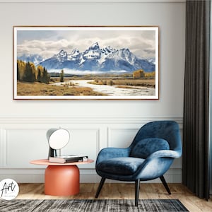 Grand Teton Mountains National Park Poster, Extra Large Horizontal Wall ...