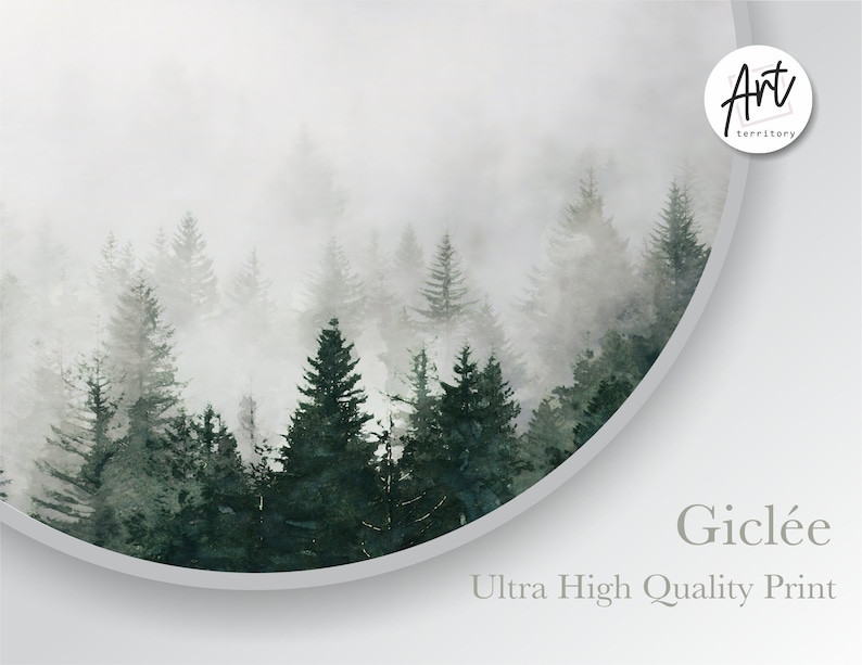 Mountain Forest Panoramic Wall Art Print: Extra Large Canvas or Poster ...