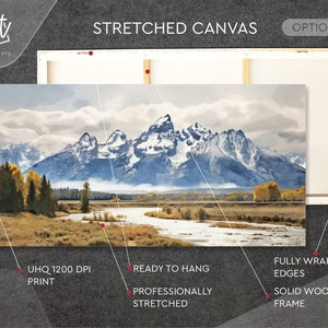 Grand Teton Mountains National Park Poster, Extra Large Horizontal Wall ...