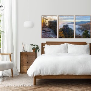 Set of 3 Chimney Rock Posters, Mountains, Extra Large Canvas Wall Art ...