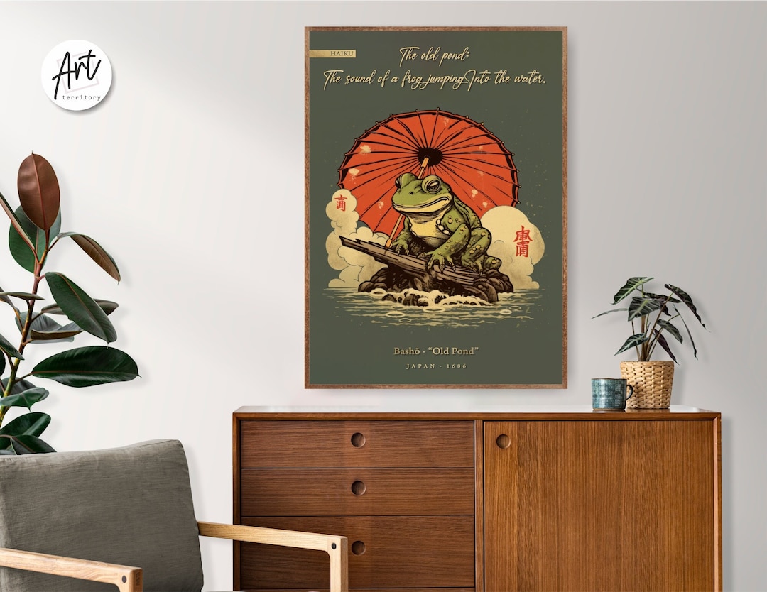 Retro Vintage Japanese Frog Art Print, Museum Quality Poster, Basho ...