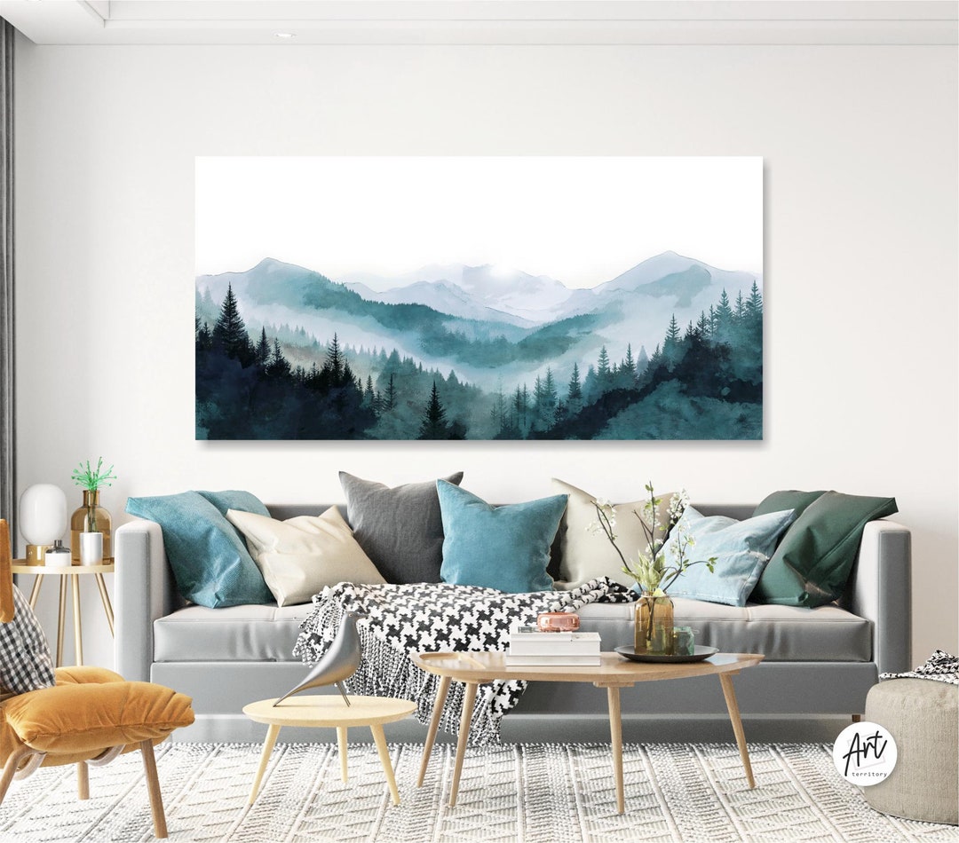 Blue Ridge Mountains Panoramic Watercolor Wall Art - Etsy