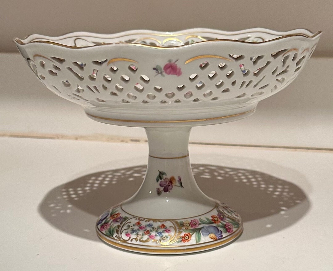 Dresden Schumann Bavaria Porcelain Reticulated Compote Bowl - Etsy