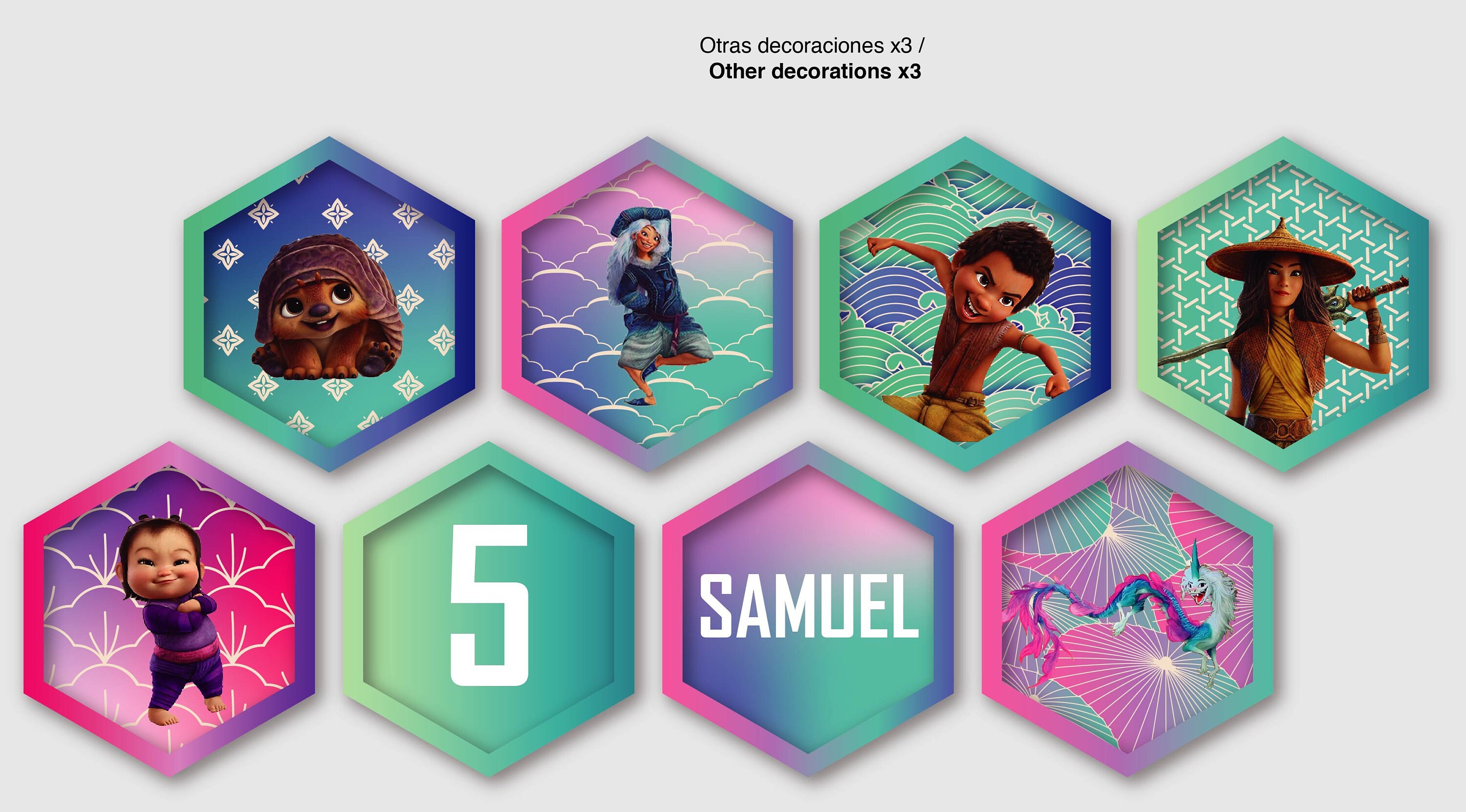 Raya and the Last Dragon Theme Party. English DIY Printable Kit ...