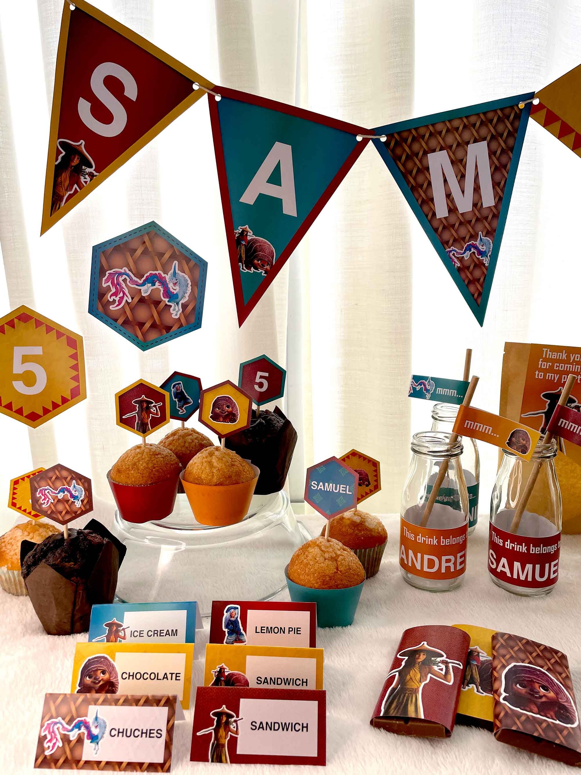 Fiesta temática Raya y el último dragón. Editables en español e inglés ...