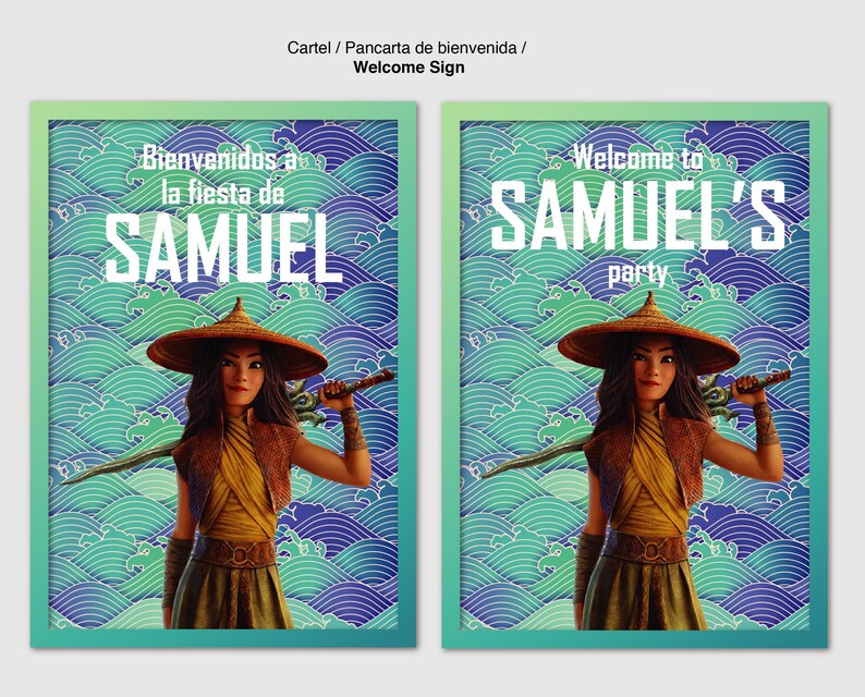 Raya and the Last Dragon Theme Party. English DIY Printable Kit ...