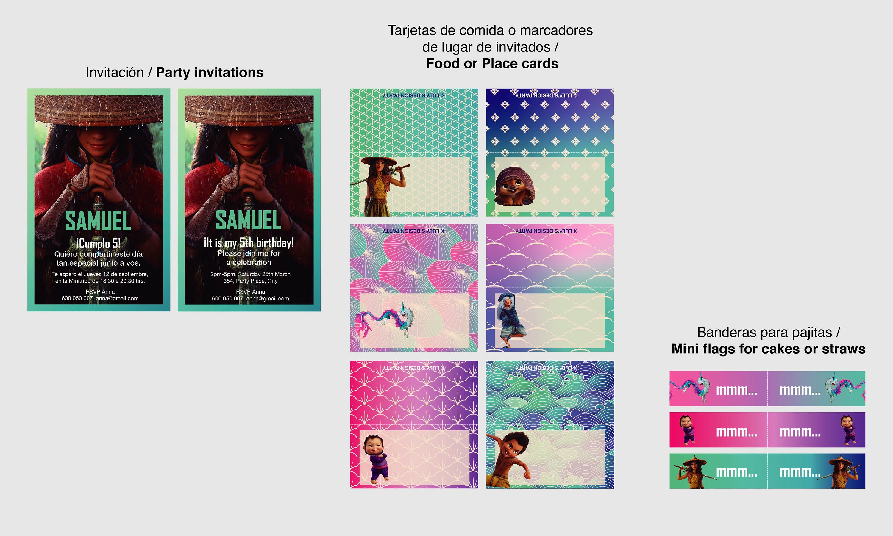 Raya and the Last Dragon Theme Party. English DIY Printable Kit ...