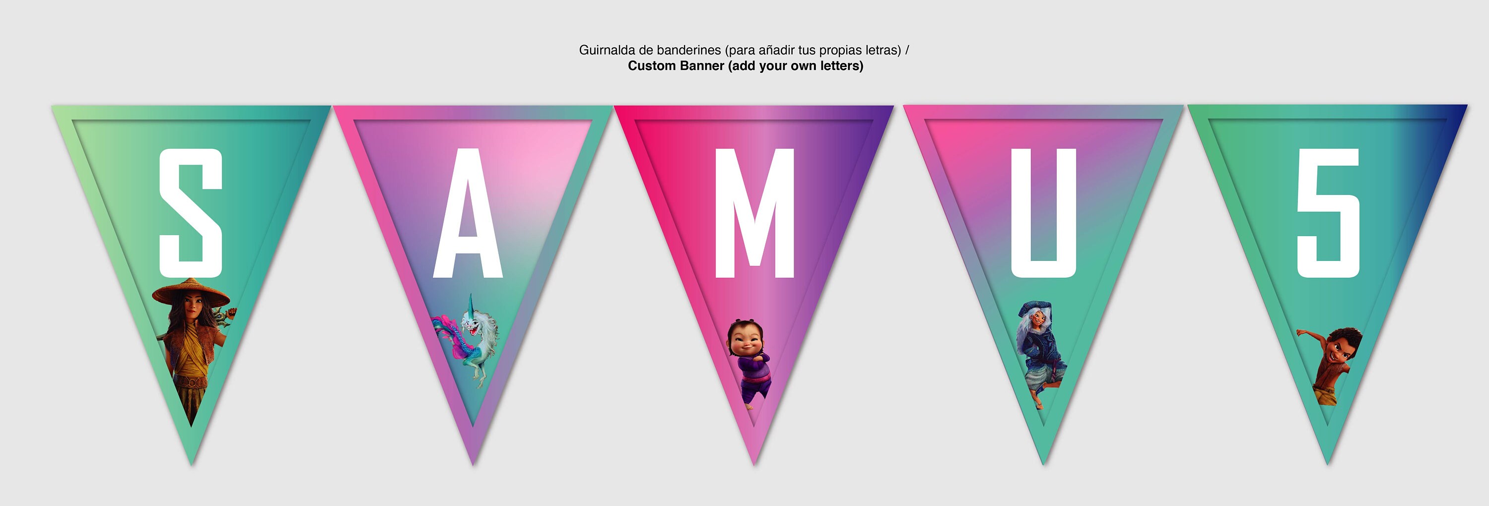 Raya and the Last Dragon Theme Party. English DIY Printable Kit ...