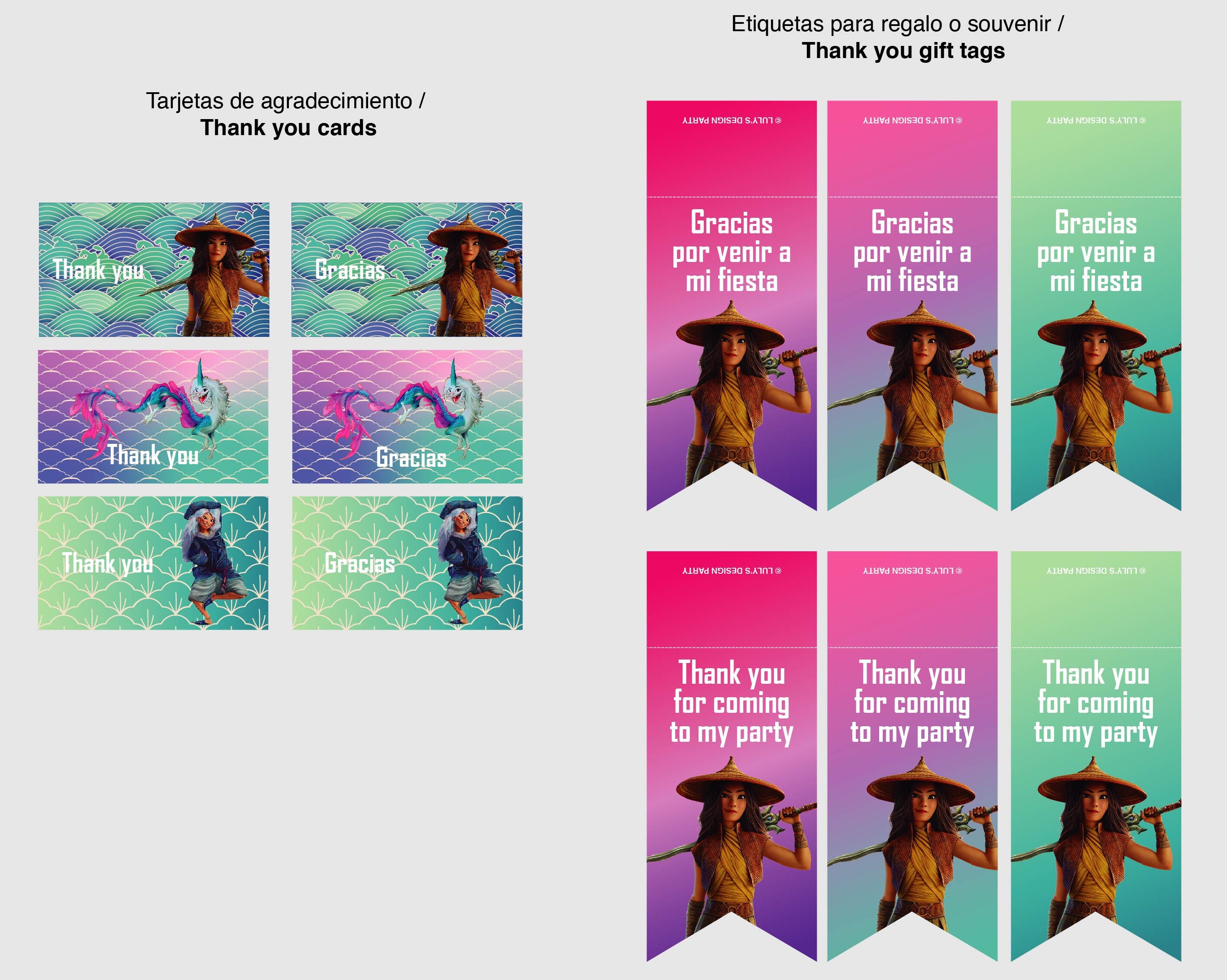 Raya and the Last Dragon Theme Party. English DIY Printable Kit ...