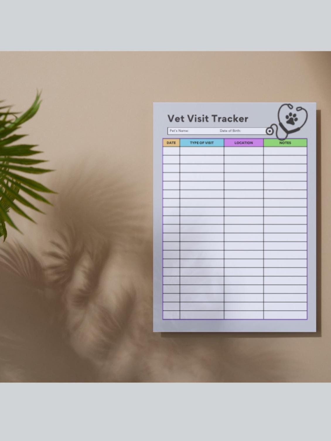 Digital Download Pet Care | Printable for Vet Appointment Log | Health ...