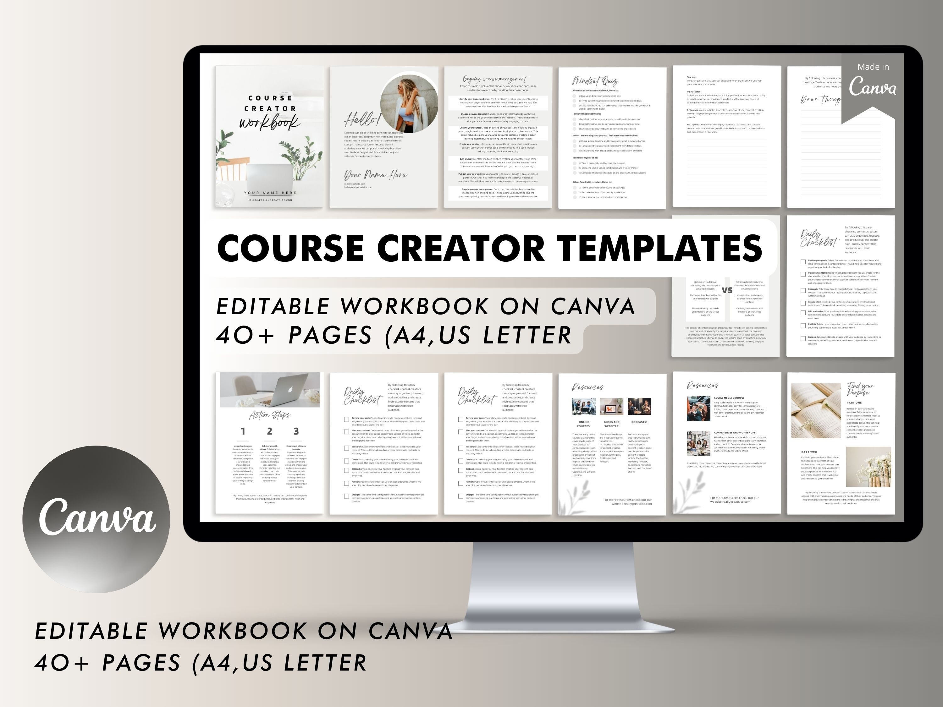 The Ultimate Course Creator Workbook Template, Create a Professional ...