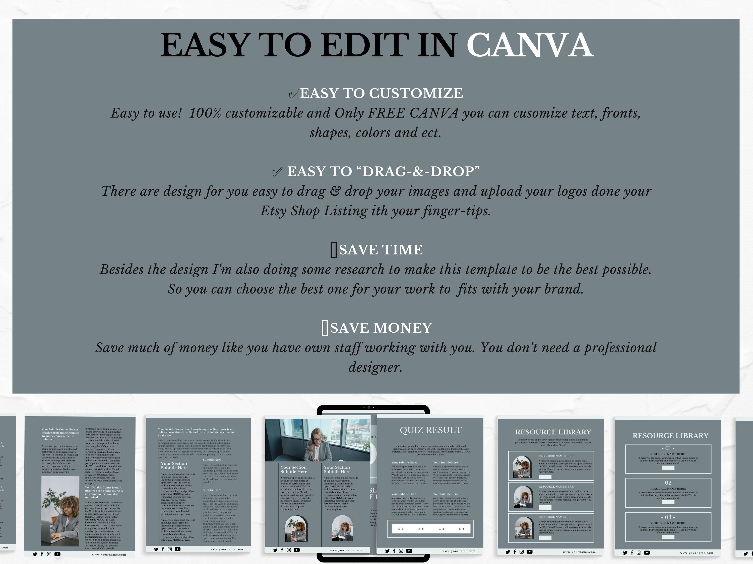 Course Canva Template Workbook & E-book Templates Editable - Etsy