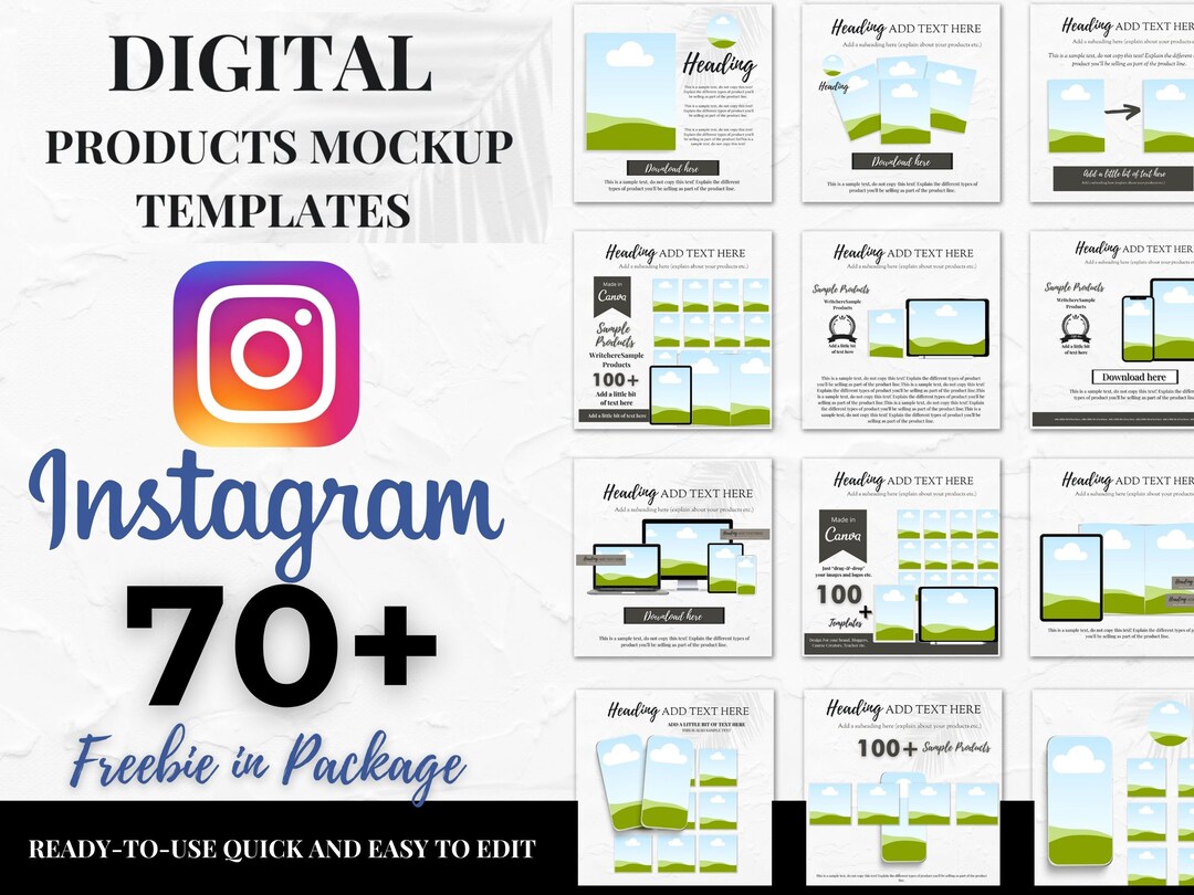 70+ Instagram Mockup Templates for Digital Product,course Creator ...