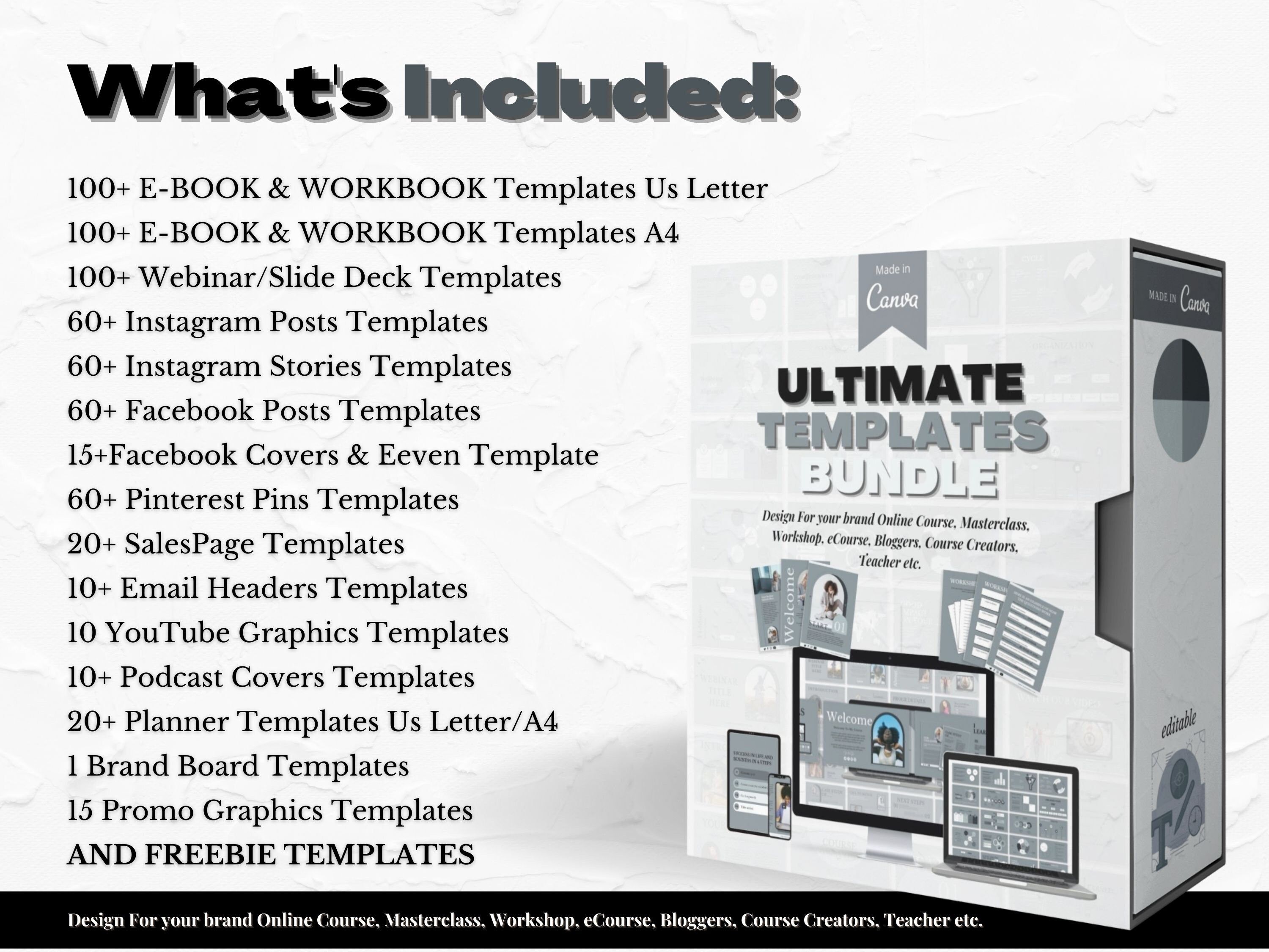 Ultimate Course Templates Bundle Coach Templates Ecourses - Etsy