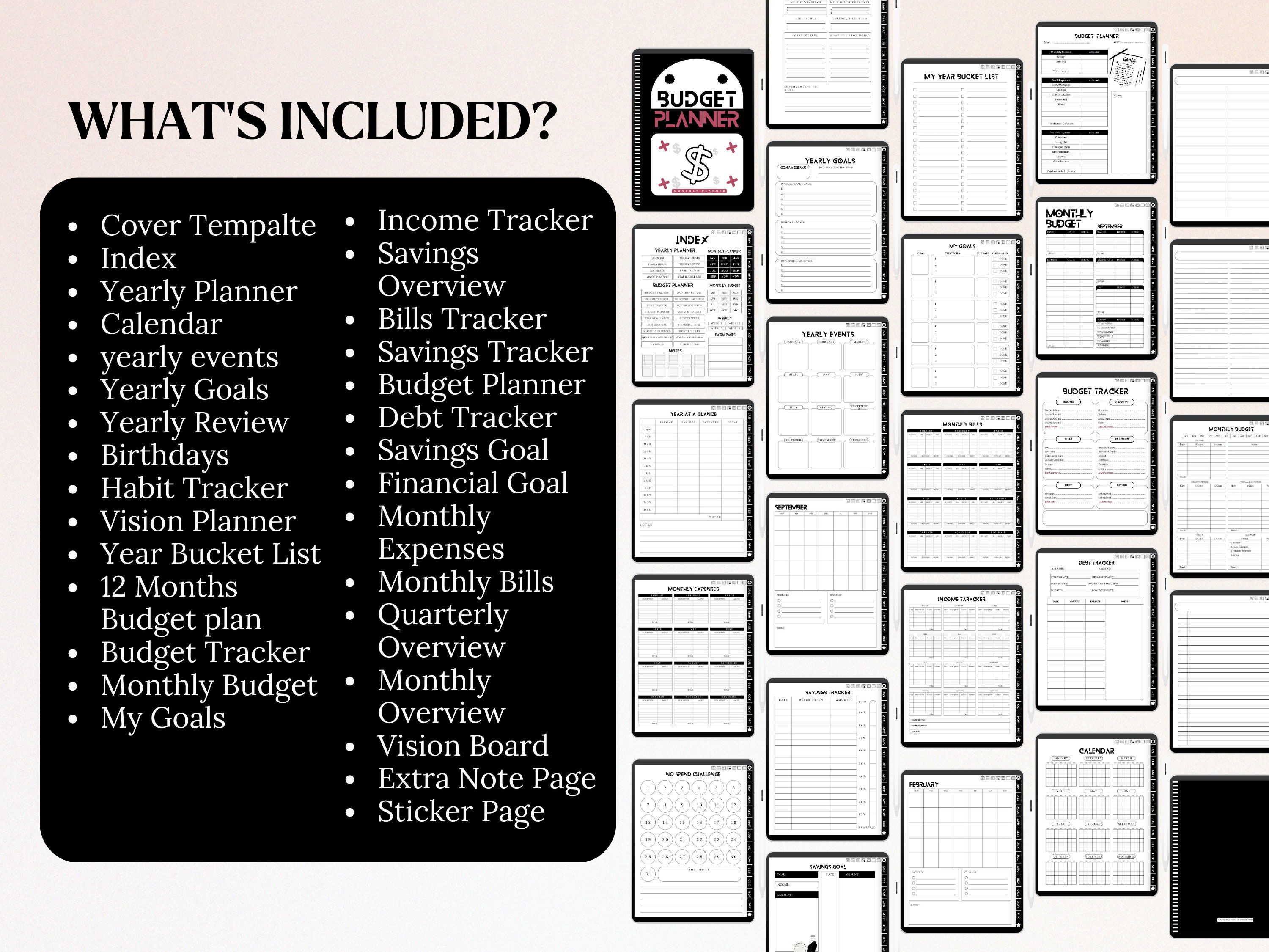 Editable Digital Planner / Budget Planner Template on Canva Free ...