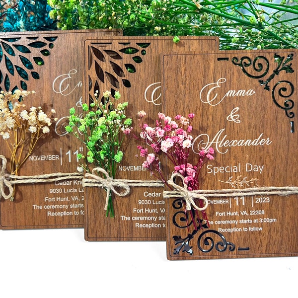 Wooden Invitations - Etsy