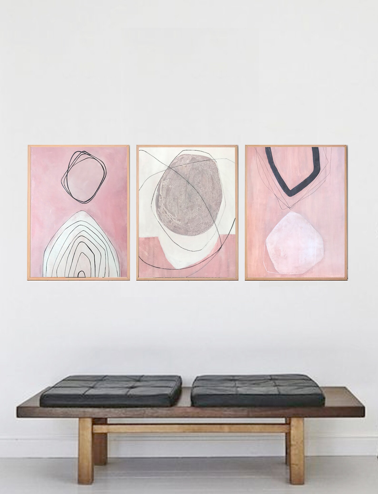 Rose Tryptic - Abstract Modern Artwork / Contemporary Painting ...