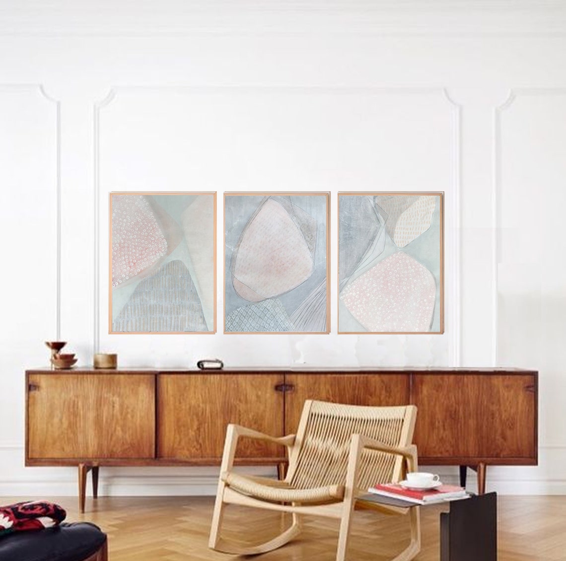 Tryptic Blue Rose - Abstract Modern Artwork / Contemporary Painting ...