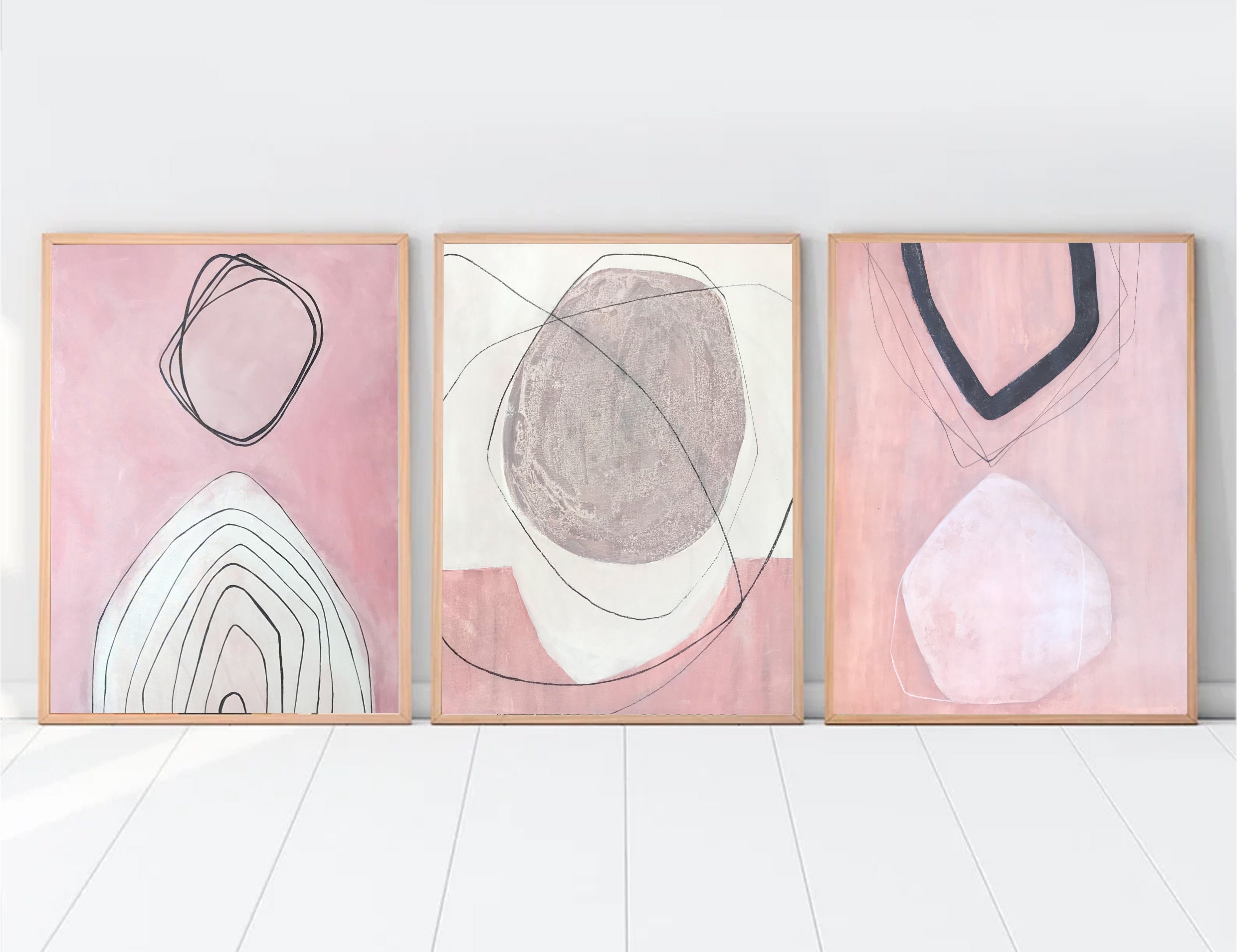Rose Tryptic - Abstract Modern Artwork / Contemporary Painting ...