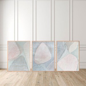 Tryptic Blue Rose - Abstract Modern Artwork / Contemporary Painting ...
