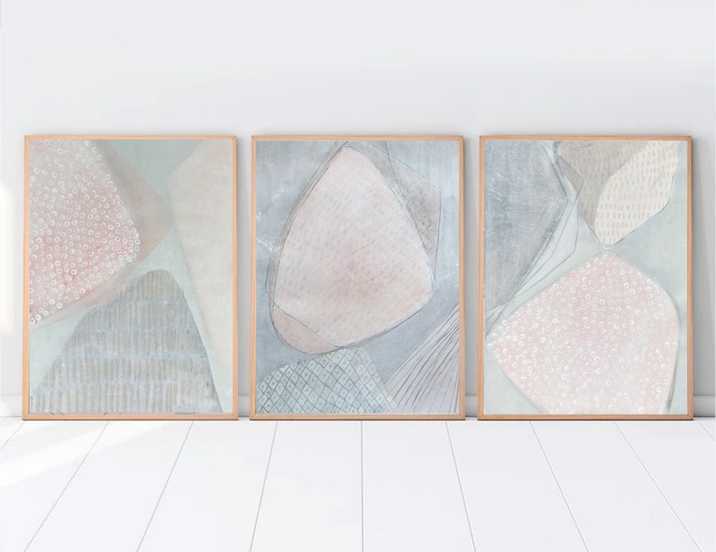 Tryptic Blue Rose - Abstract Modern Artwork / Contemporary Painting ...