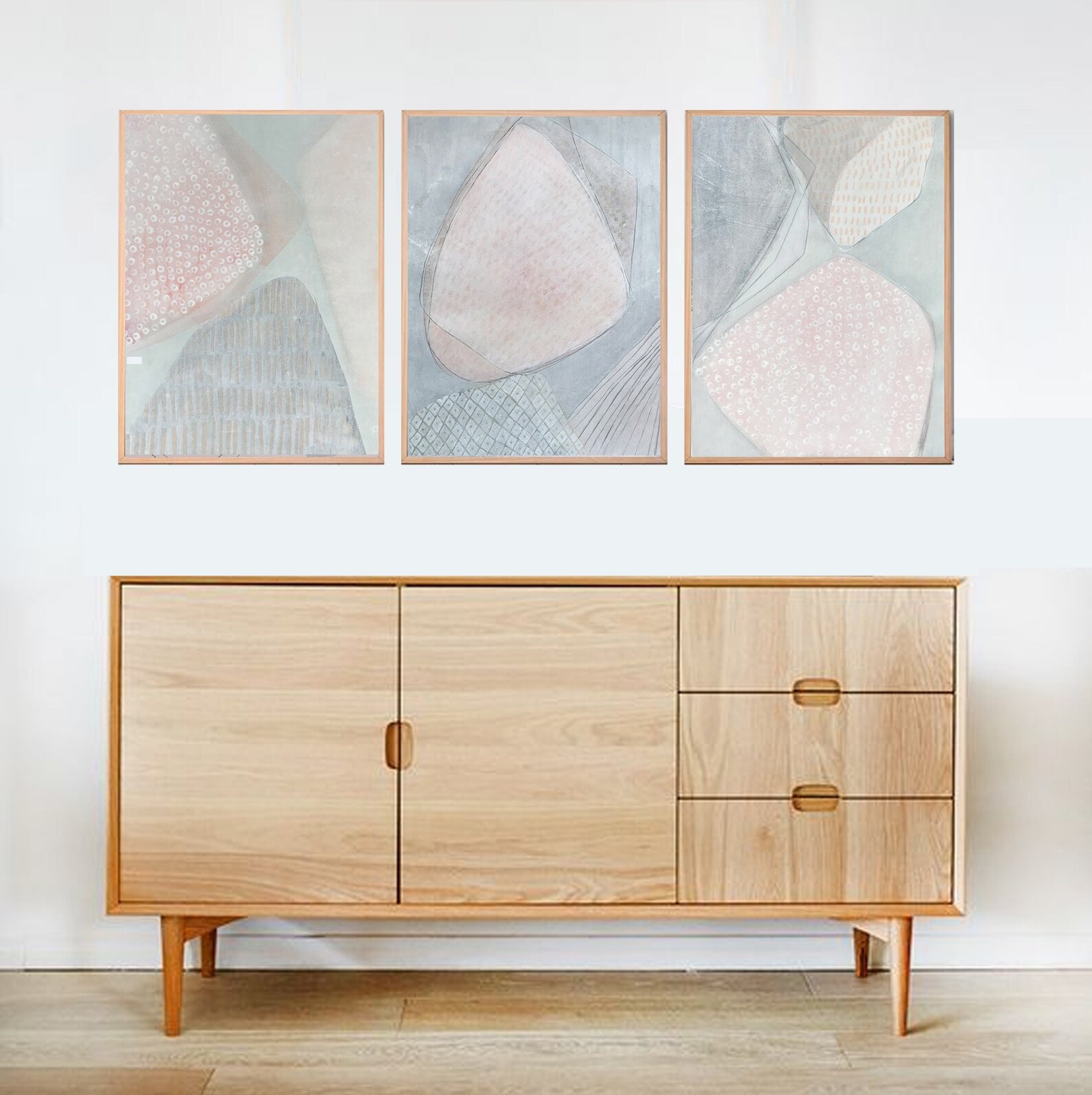 Tryptic Blue Rose - Abstract Modern Artwork / Contemporary Painting ...