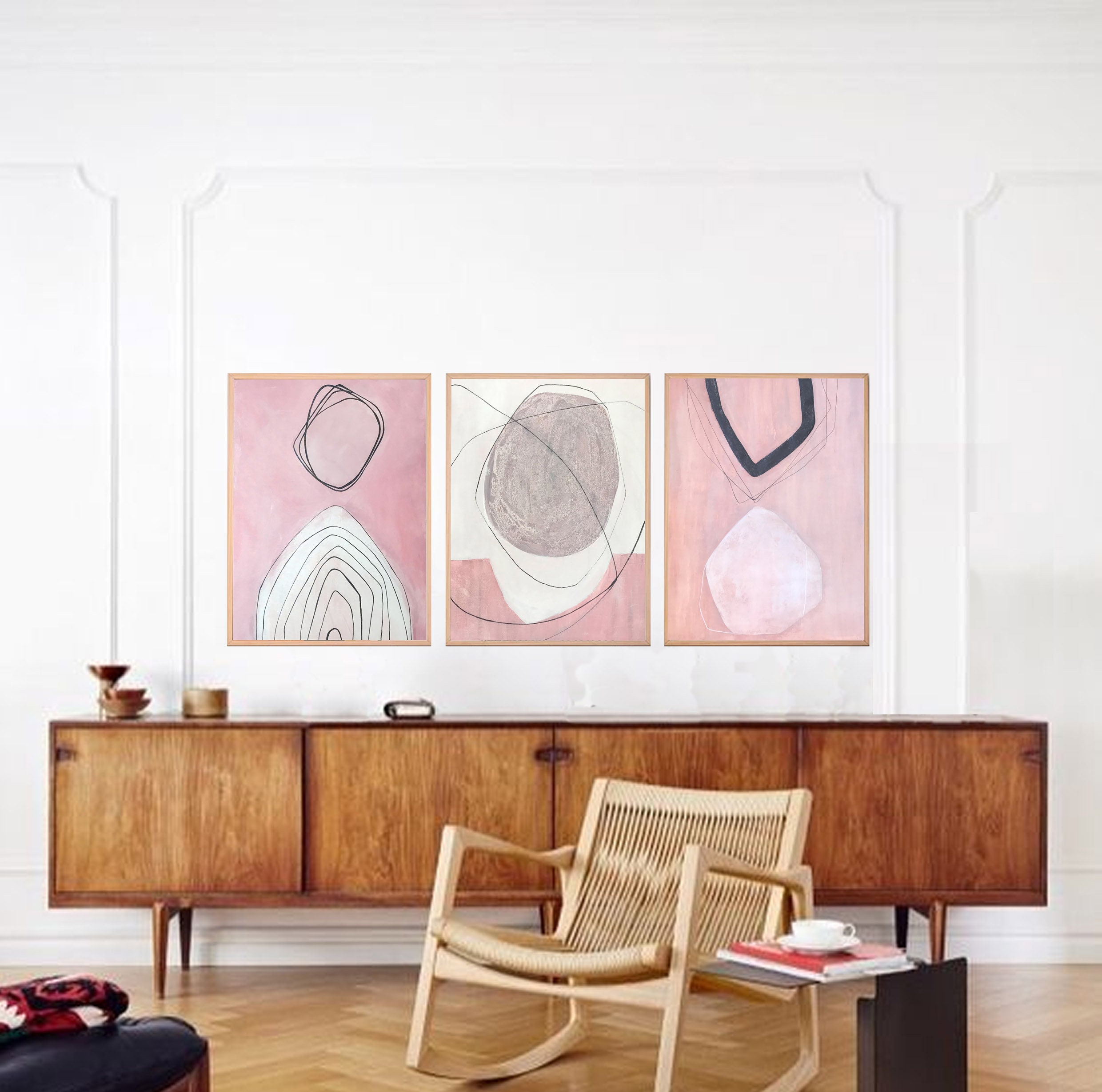 Rose Tryptic - Abstract Modern Artwork / Contemporary Painting ...