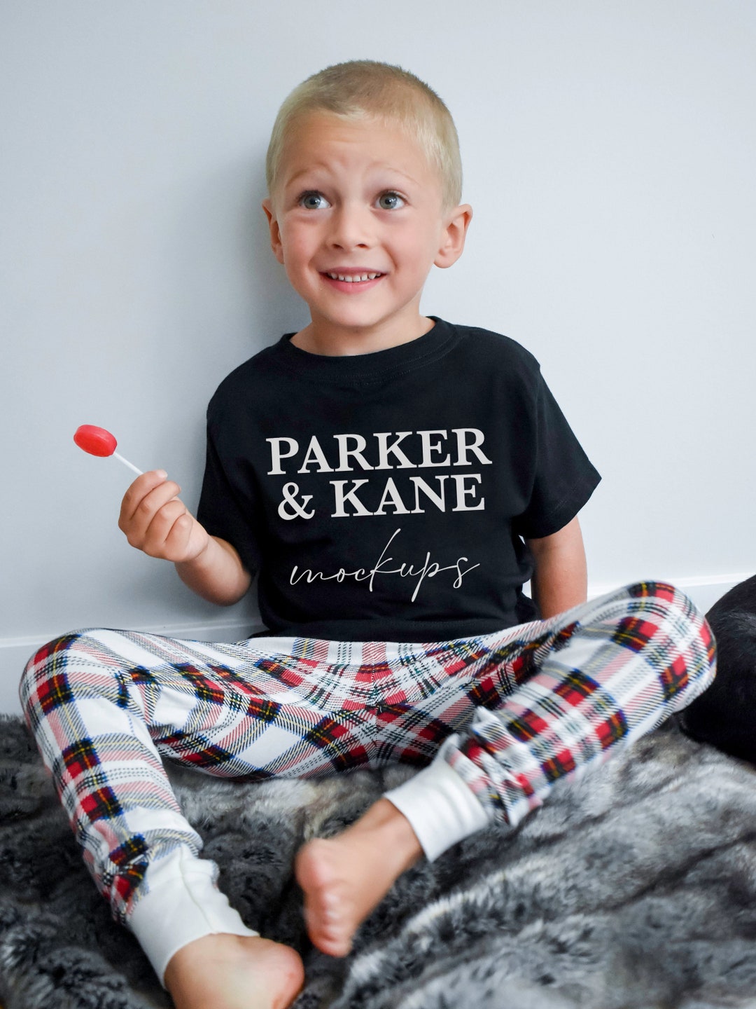 Kids Christmas Tee Mock Up, Bella Canvas 3001Y, Black Tee Mock, Boys T ...
