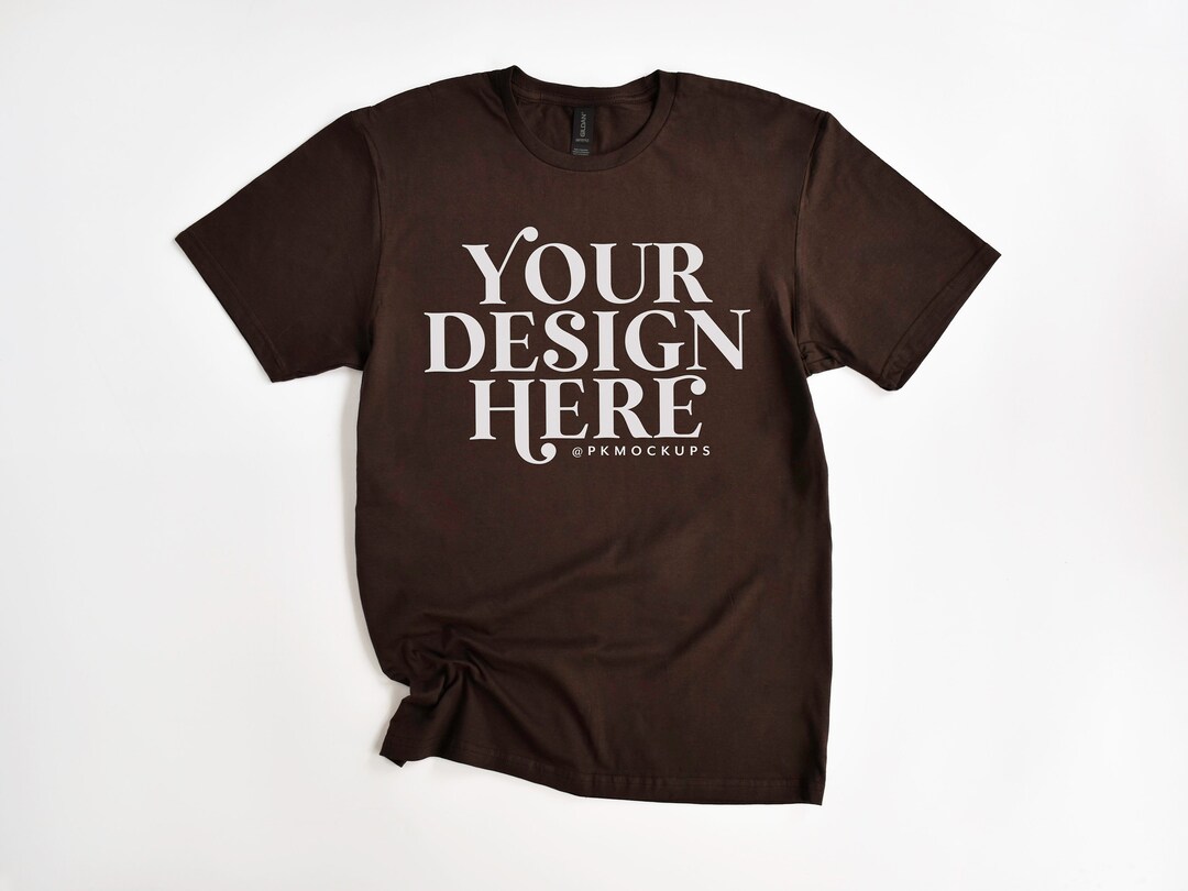 Gildan 64000 Mockup Dark Chocolate Softstyle Tshirt Mock up for POD ...