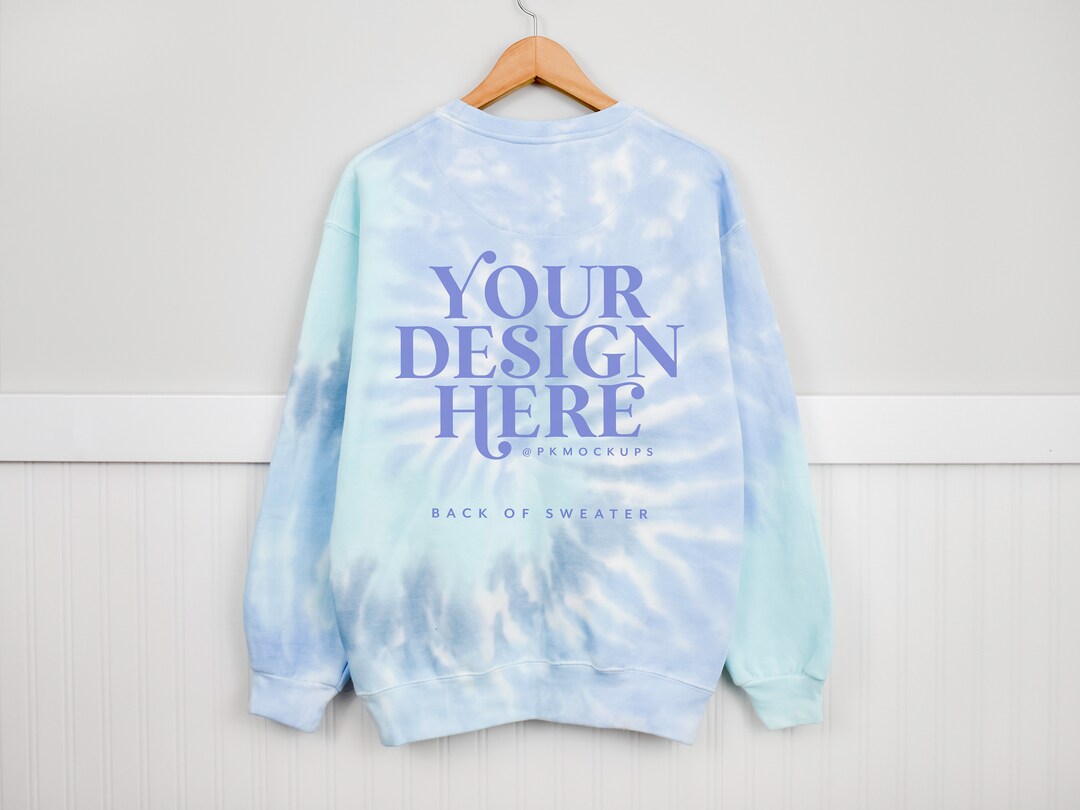 Back of Colortone 8100 Mockup, Lagoon Mock Up, Tye Die Sweatshirt ...