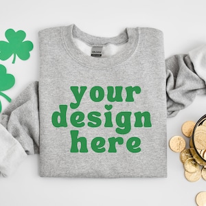 Gildan 18000 Mockup Bundle, Saint Patricks Day Mock Up, St. Patty's ...