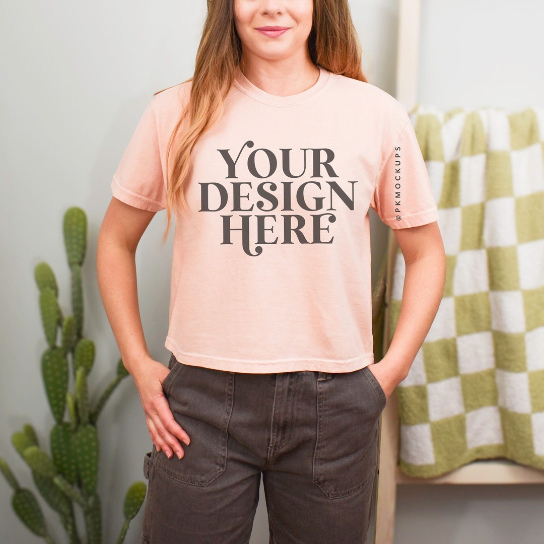 Comfort Colors 3023CL Boxy Tee Mockup Peachy 3023 CL Styled Mock up ...