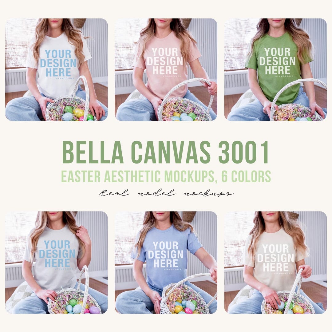 Bella Canvas 3001 Mockup Bundle Easter Mock up Spring Mock-ups BC3001 ...