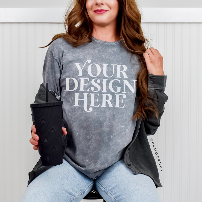 Grey Acid Wash Mock Up - Etsy